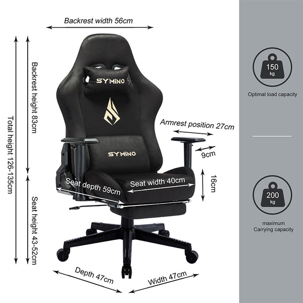 Gaming Chair, Breathable Office Chair, Adjustable Rotating Task Chair ...