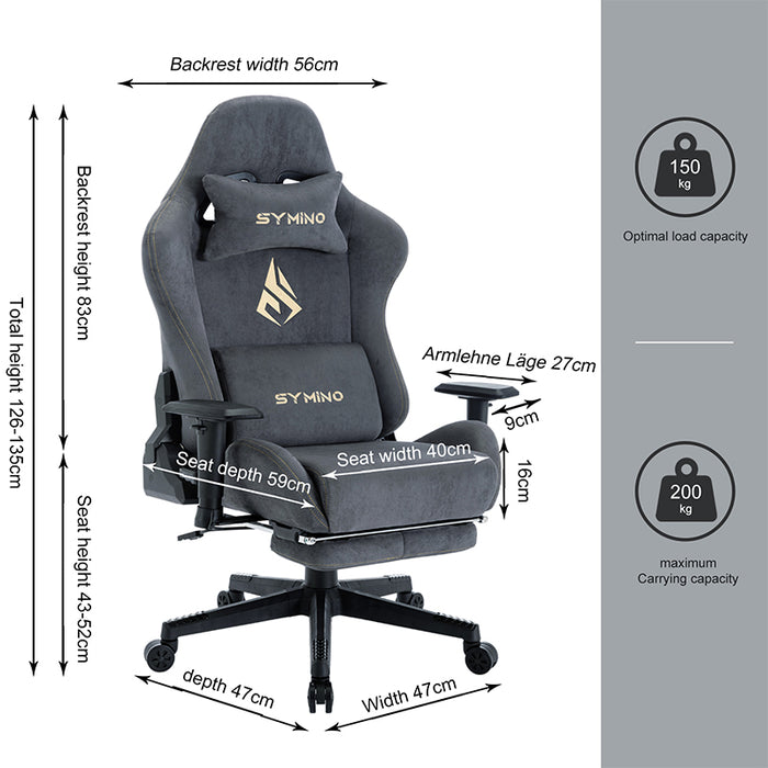 Gaming Chair, Breathable Office Chair, Adjustable Rotating Task Chair ...